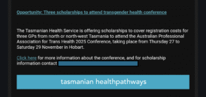 Government Sponsorship of AusPATH Conference – Letter to Bridget Archer ...